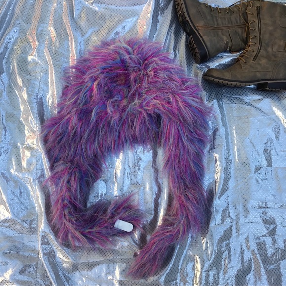 Accessories | Festival Fuzzy Shaggy Faux Animal Fur Whimsical Hat ...